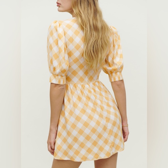 Reformation | Dresses | Nwt Reformation Laylin Gingham Puff Sleeve ...